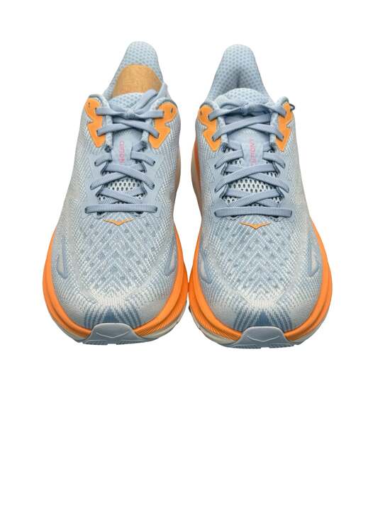 Hoka | Shoes | Hoka Clifton 9 Running Shoes Light Blue Orange | Poshmark